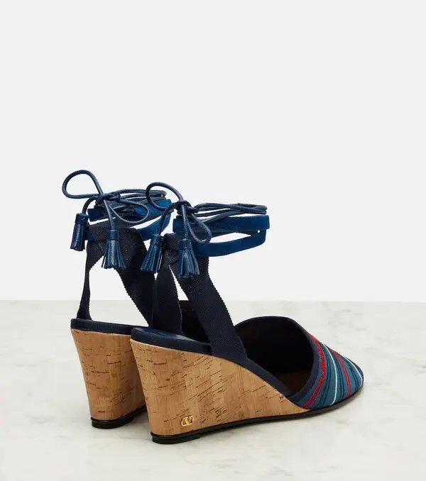 Valentino Garavani La Cruisette Canvas Espadrille Wedges