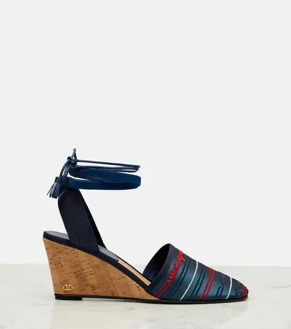 Valentino Garavani La Cruisette Canvas Espadrille Wedges