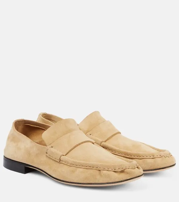 THE ROW Suede Penny Loafers