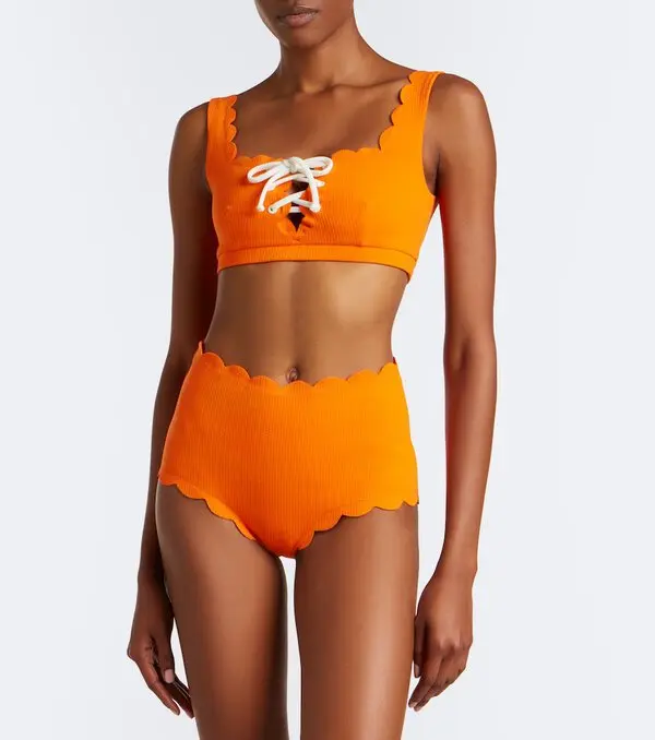 Marysia Palm Springs Scalloped Bikini Top - Orange