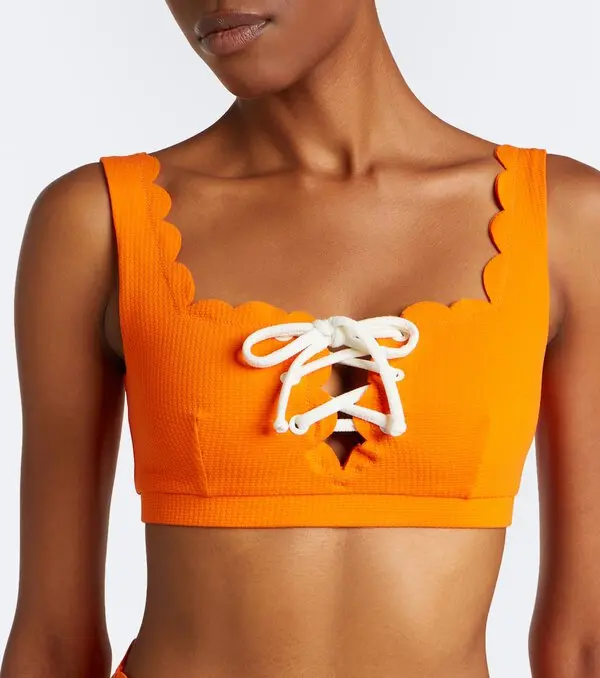 Marysia Palm Springs Scalloped Bikini Top - Orange