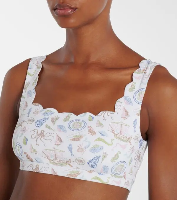 Marysia Palm Springs Scalloped Bikini Top - White
