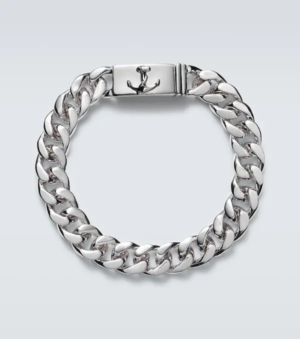 Mateo Anchor Lock Sterling Chain Bracelet - Silver