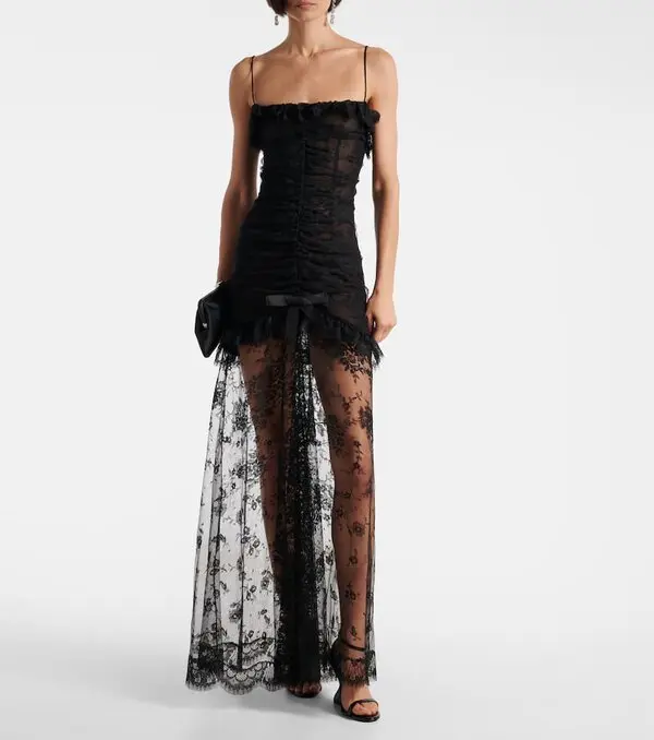Alessandra Rich Bow-detail Lace Gown