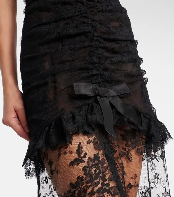 Alessandra Rich Bow-detail Lace Gown