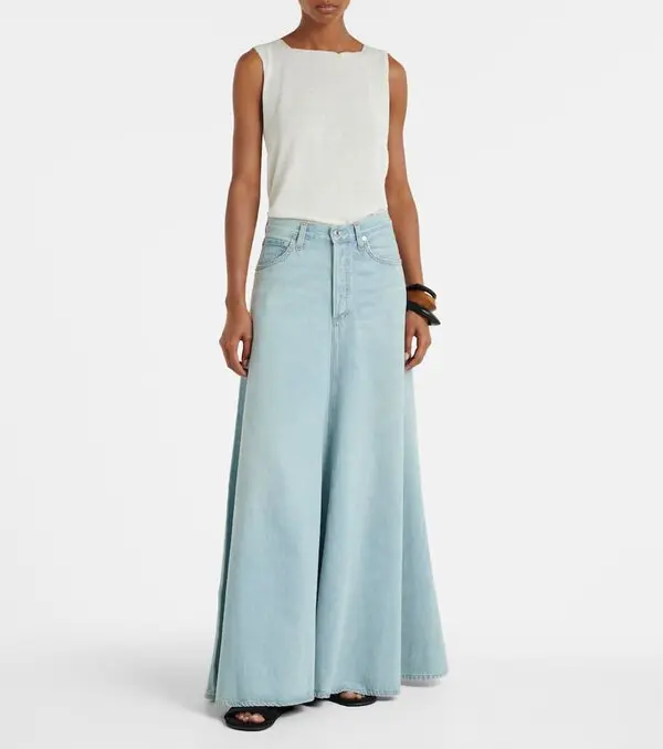 AGOLDE Odin Mid-rise Denim Maxi Skirt