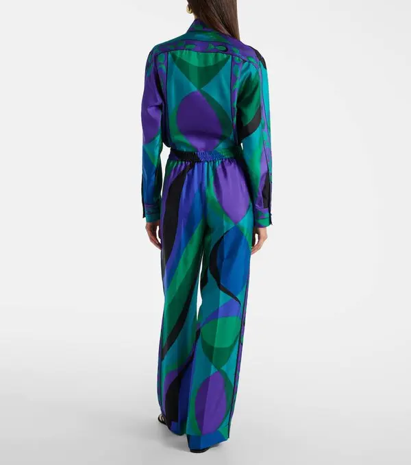Emilio Pucci Printed Wide-leg Silk Pants