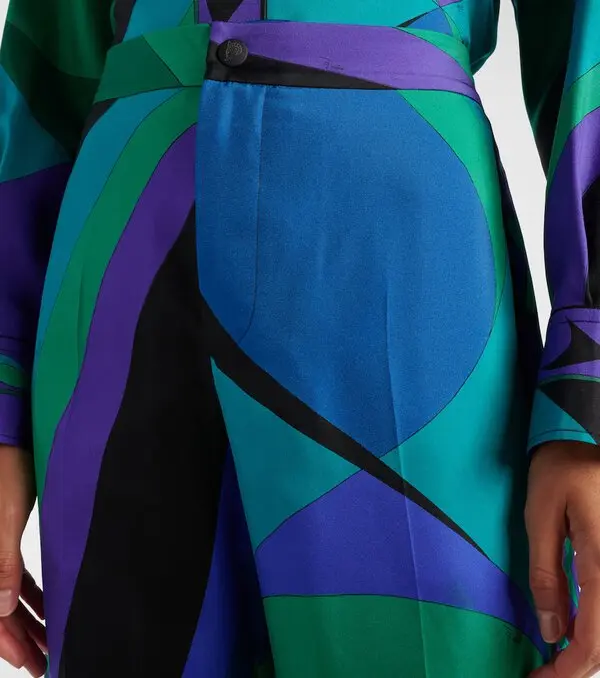 Emilio Pucci Printed Wide-leg Silk Pants