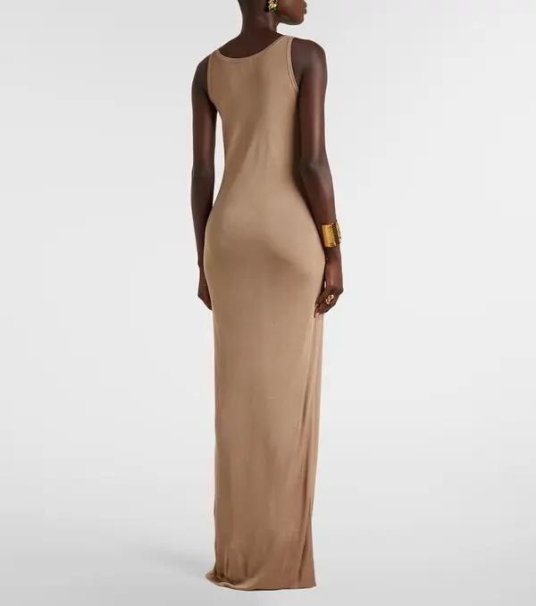 Saint Laurent Ribbed-knit Maxi Dress