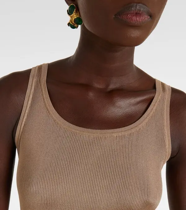 Saint Laurent Ribbed-knit Maxi Dress