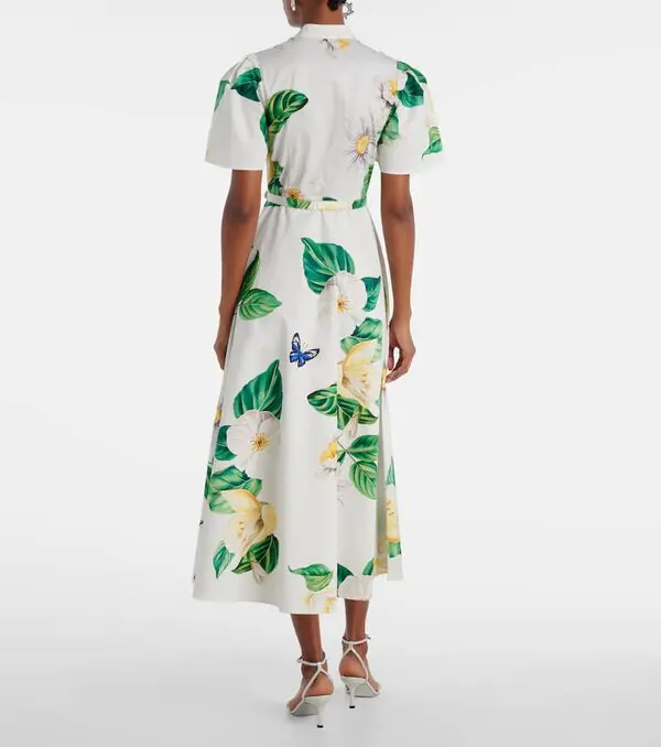 LEO LIN Bianca Floral Cotton Shirt Dress