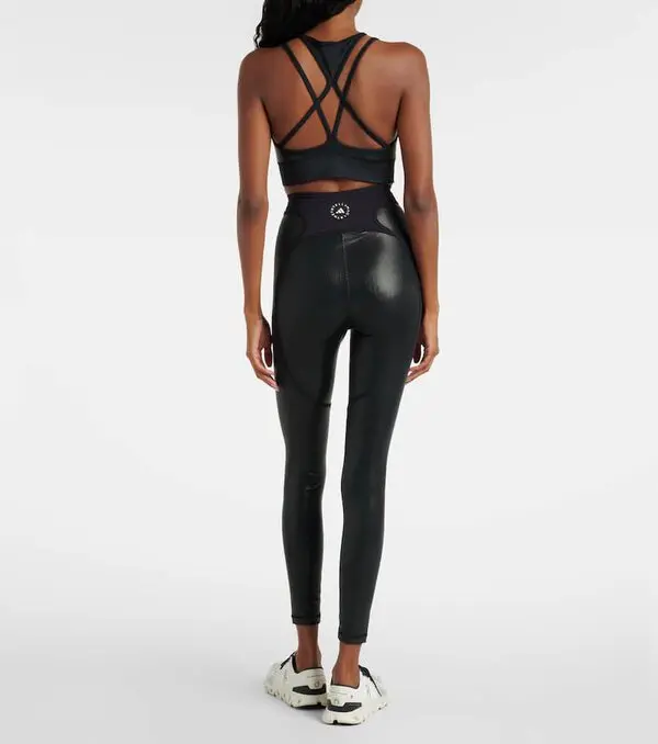 Adidas By Stella McCartney High-rise Lame Leggings