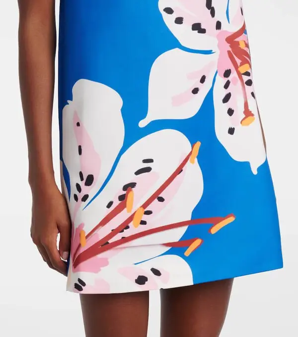 LEO LIN Yvonne Floral Satin Mini Dress