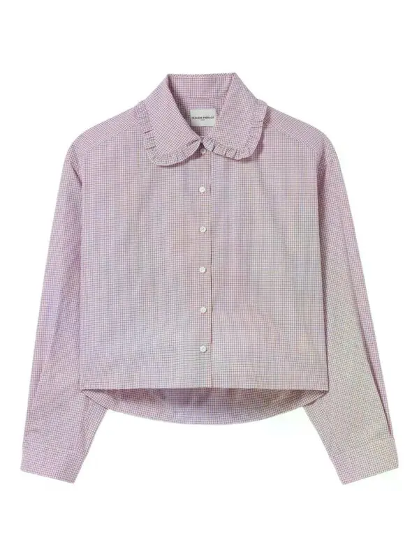 Claudie Pierlot Ruffled-collar Checked Shirt