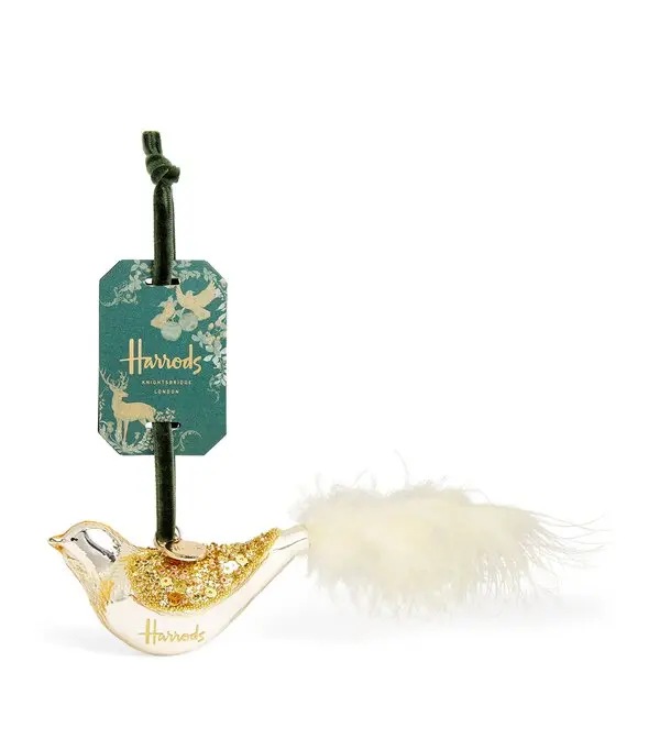 Harrods Embellished Bird Tree Decoration - Gold