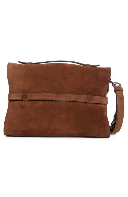 Moschino Suede Clutch With Adjustable Belt