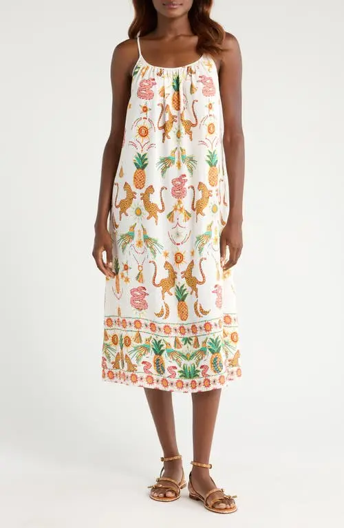 Halogen Mixed Print Sleeveless Maxi Dress
