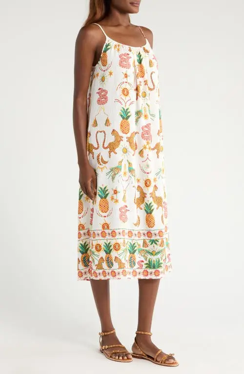 Halogen Mixed Print Sleeveless Maxi Dress