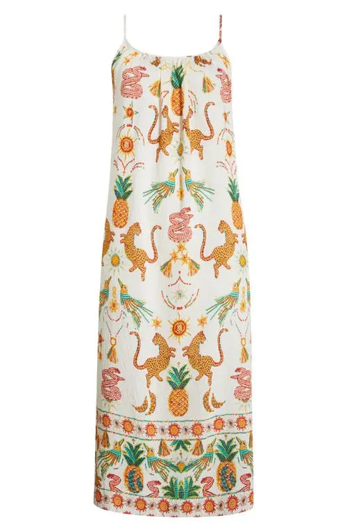 Halogen Mixed Print Sleeveless Maxi Dress