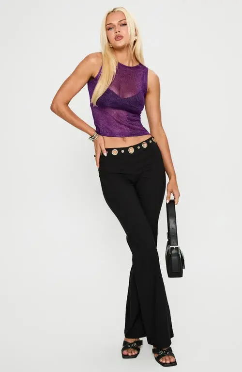 Princess Polly Metallic Sheer Mesh Tank