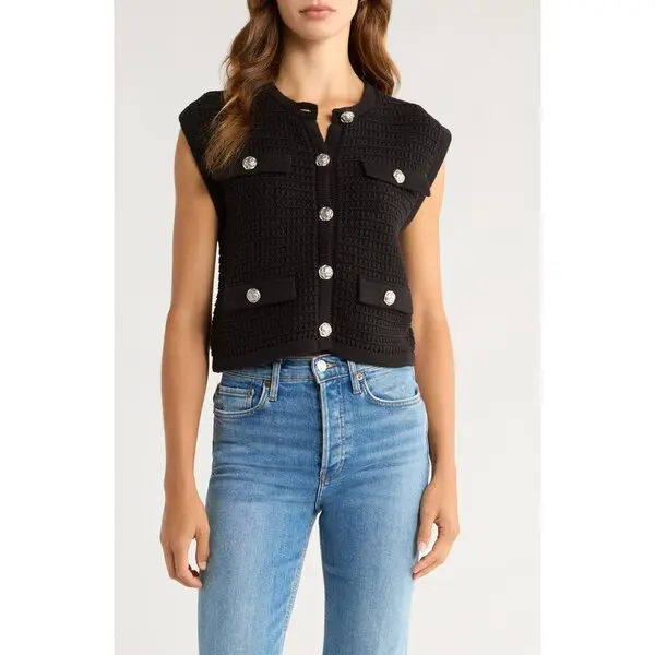 Blanknyc Button Sleeveless Sweater Vest