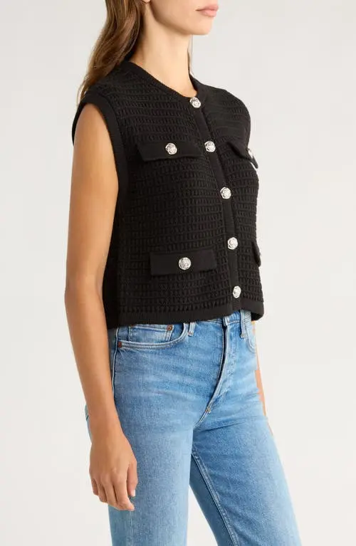 Blanknyc Button Sleeveless Sweater Vest