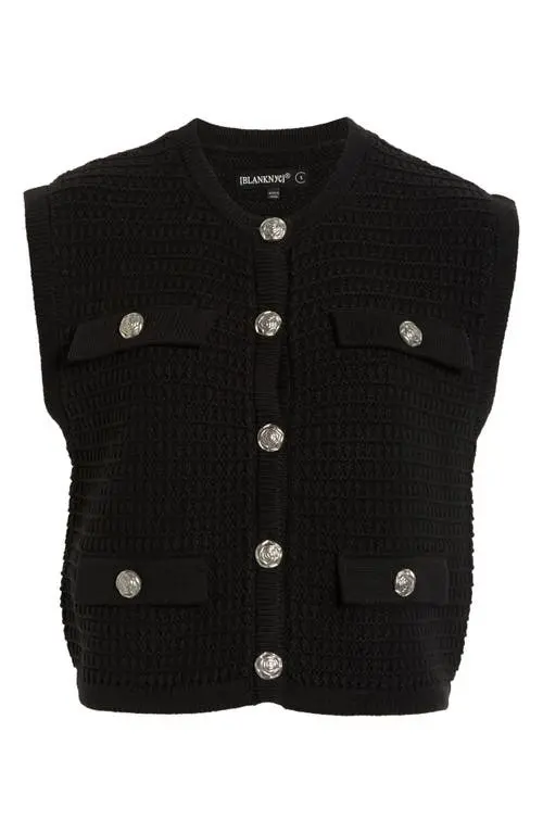 Blanknyc Button Sleeveless Sweater Vest
