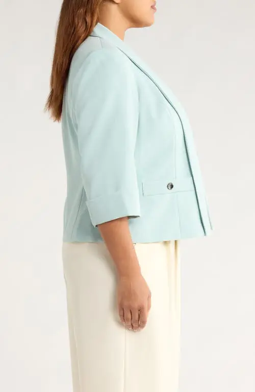 KASPER Shawl Collar Blazer - Sea Glass