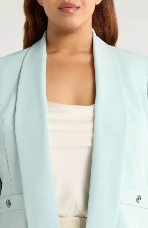 KASPER Shawl Collar Blazer - Sea Glass