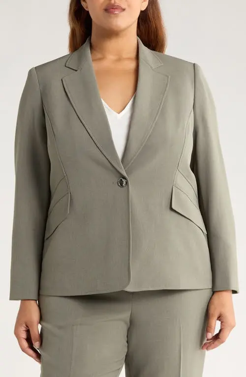 KASPER Single-button Blazer - Dark Sea Stone