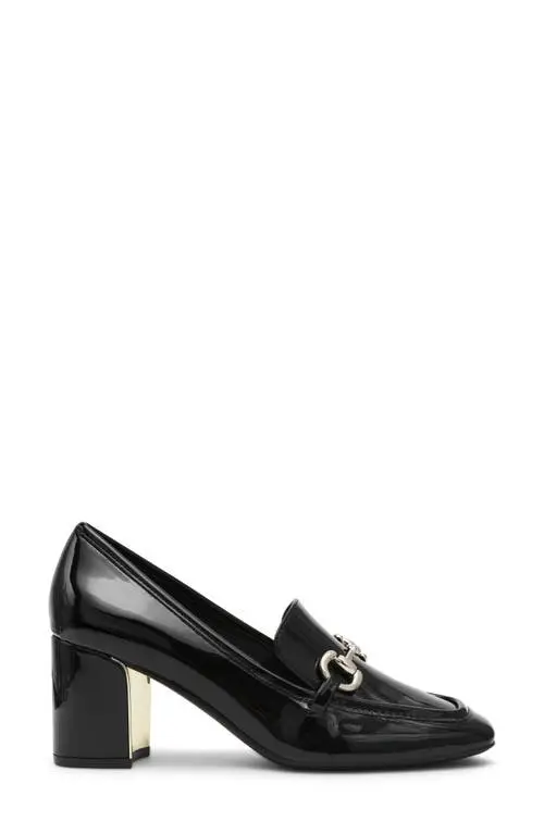 Anne Klein Tobi Bit Loafer Pumps - Black Patent