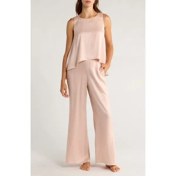 Lunya Washable Silk Pajamas - Soft Pink
