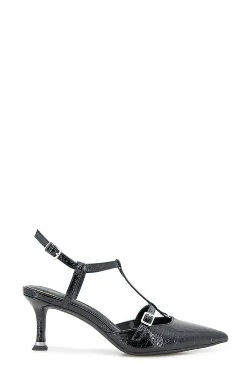 KENNETH COLE Pointed-toe Kitten Heel Pumps - Black Patent