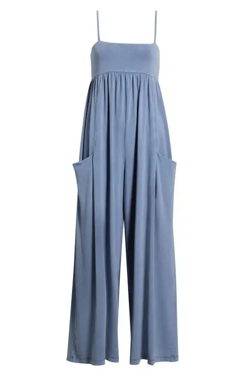 Free People Hot Shot Strappy Jumpsuit - Blue Ash