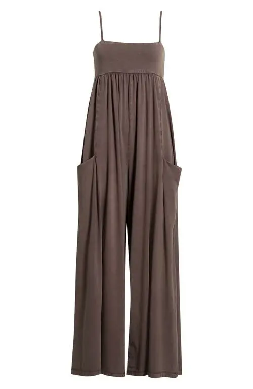 Free People Hot Shot Strappy Jumpsuit - Chocolate