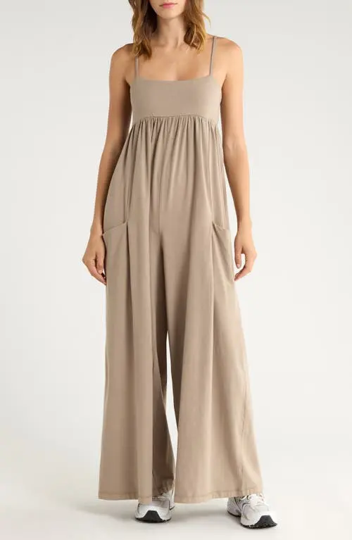 Free People Hot Shot Strappy Jumpsuit - Hickory