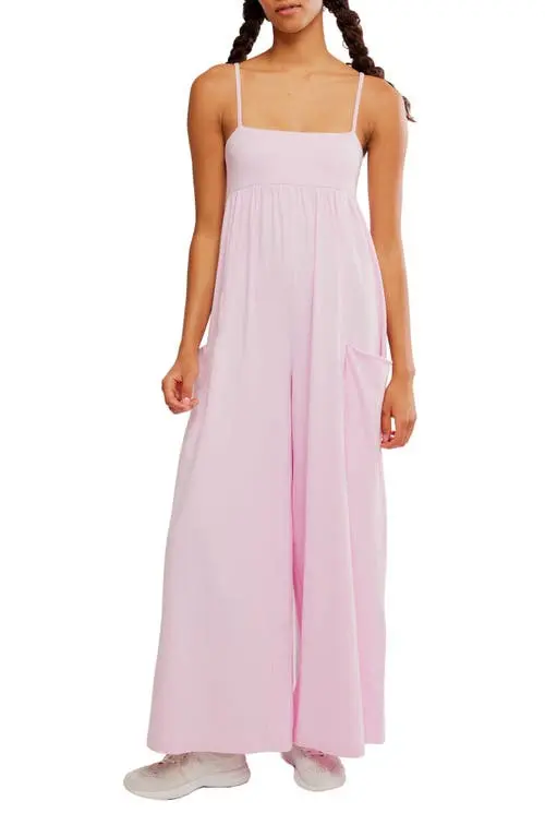 Free People Hot Shot Strappy Jumpsuit - Powder Pink