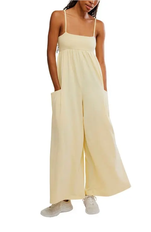 Free People Hot Shot Strappy Jumpsuit - Sunlit Yellow