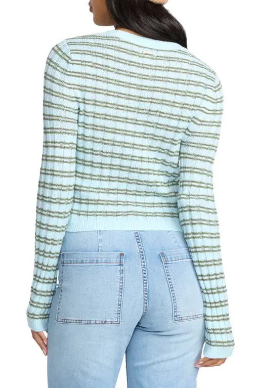 BILLABONG Ribbed Crop Sweater - Misty Blue