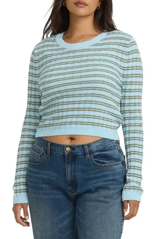 BILLABONG Ribbed Crop Sweater - Misty Blue