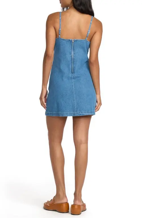 Billabong Cotton Denim Minidress In Salt Washed - 60% Off | Editorialist