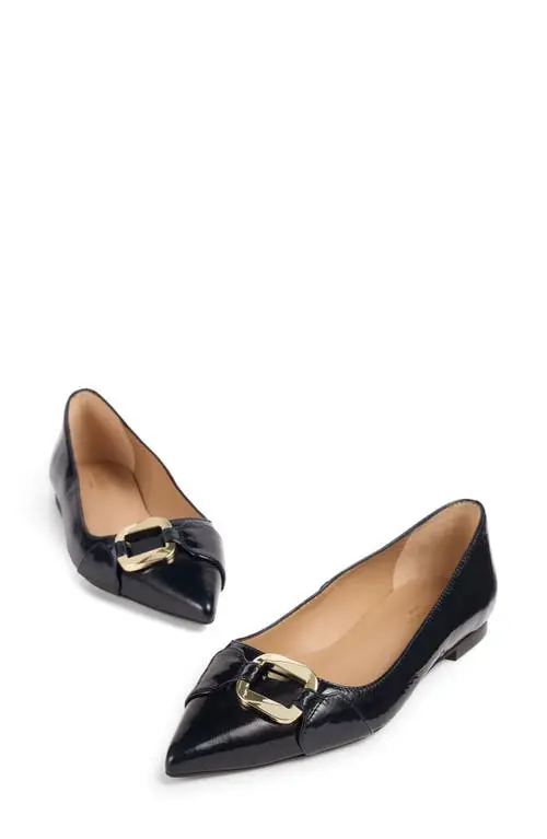 LK BENNETT Ethel Pointed Toe Flat - Navy
