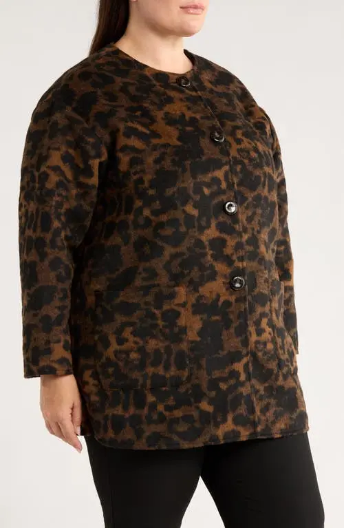 Anne Klein Leopard Print Topper Jacket