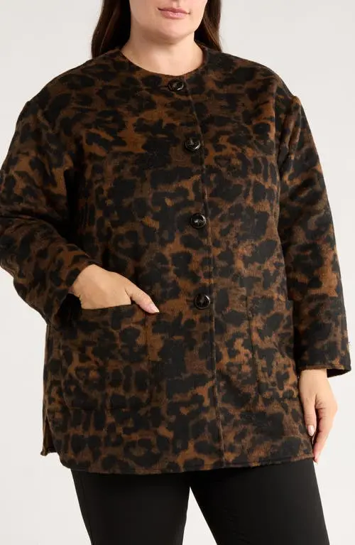 Anne Klein Leopard Print Topper Jacket