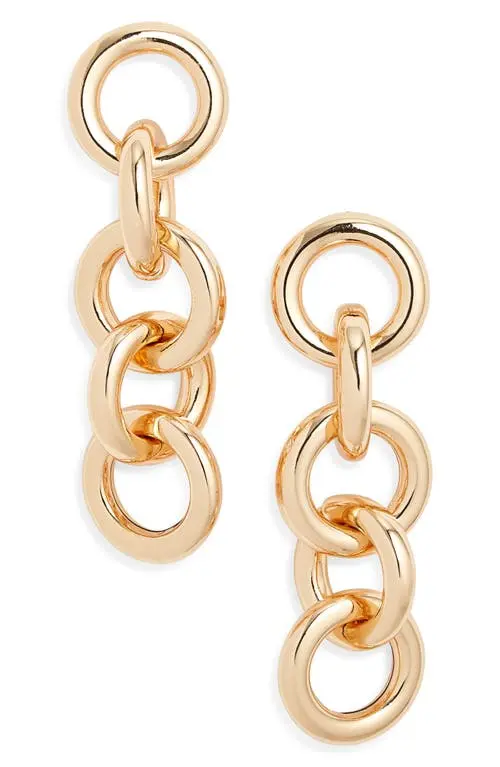 OPEN EDIT Round Link Drop Earrings - Gold