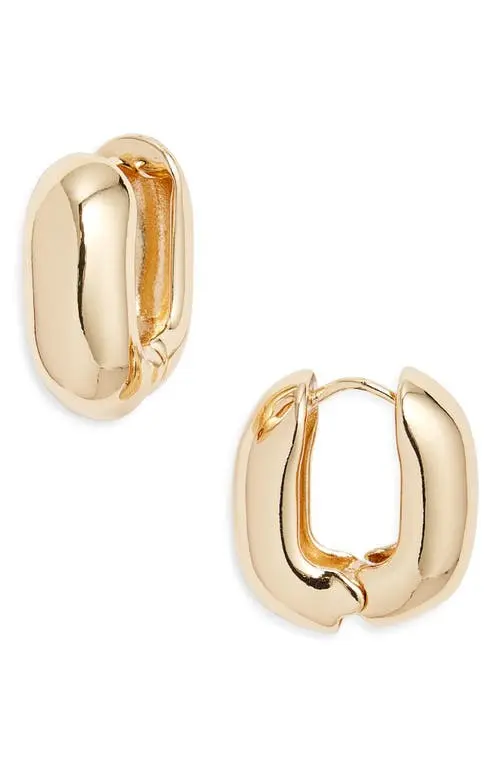 OPEN EDIT Rounded Oval Hoop Earrings - Gold