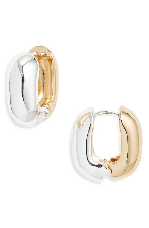 OPEN EDIT Rounded Oval Hoop Earrings - Silverold