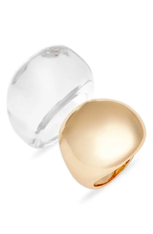OPEN EDIT Domed Ring Set - Clear- Gold