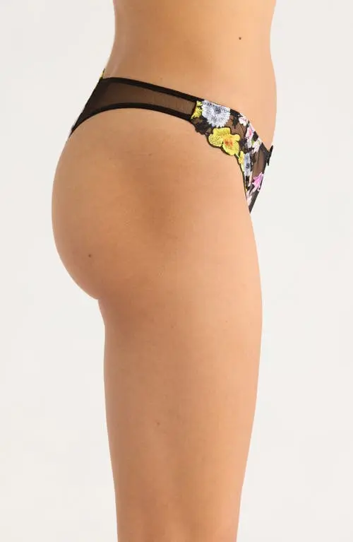 FLEUR DU MAL Eden Embroidered Silk Blend Bikini Briefs