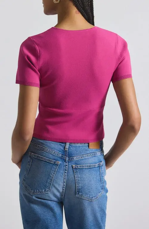 Derek Lam 10 Crosby Belle Short Sleeve Twist Front Sweater